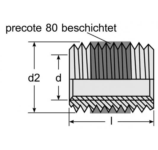 Gewindeeinsatz Mubux®-M/MO, ZN: d M10 , d2 = M14